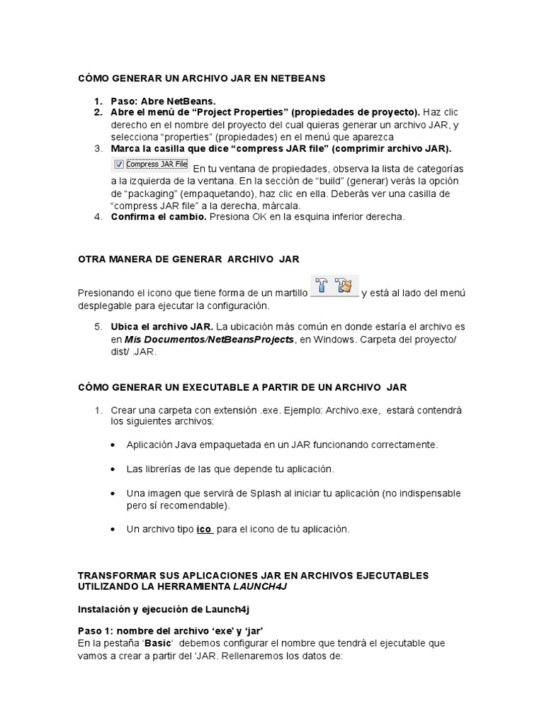 Cómo Generar Un Archivo Jar en Netbeans | PDF | Archivo de computadora ...