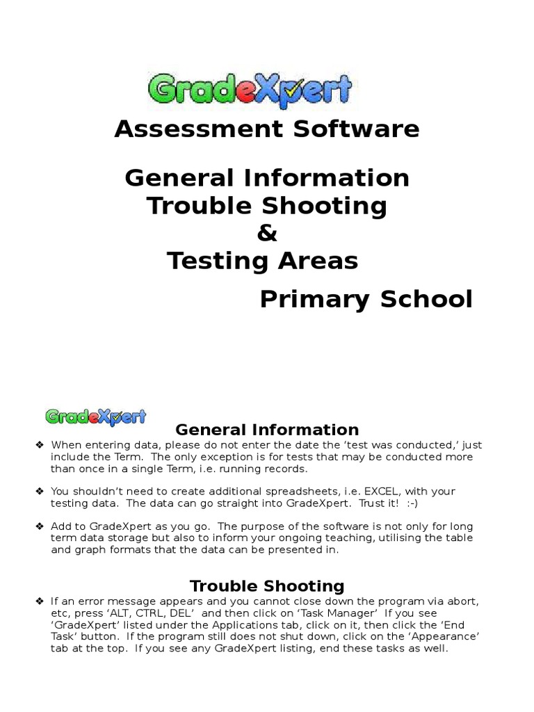 GradeXpert Assessment Guide | PDF | Career & Growth