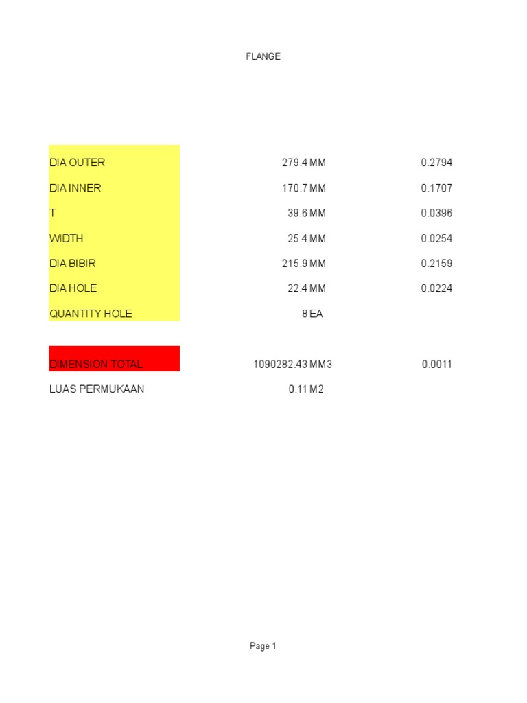 Flange Dimensions and Volume Calculator | PDF | Home & Garden