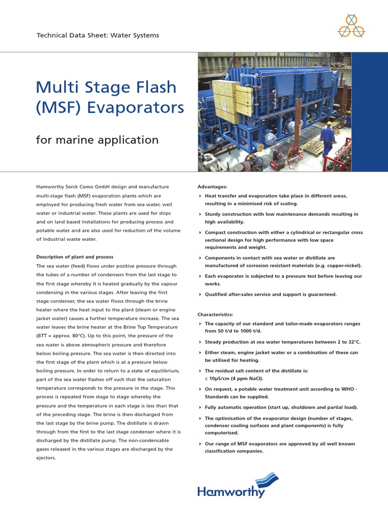Wartsila O Env Multi Stage Flash Evaporators | PDF | Chemical Process Engineering | Water
