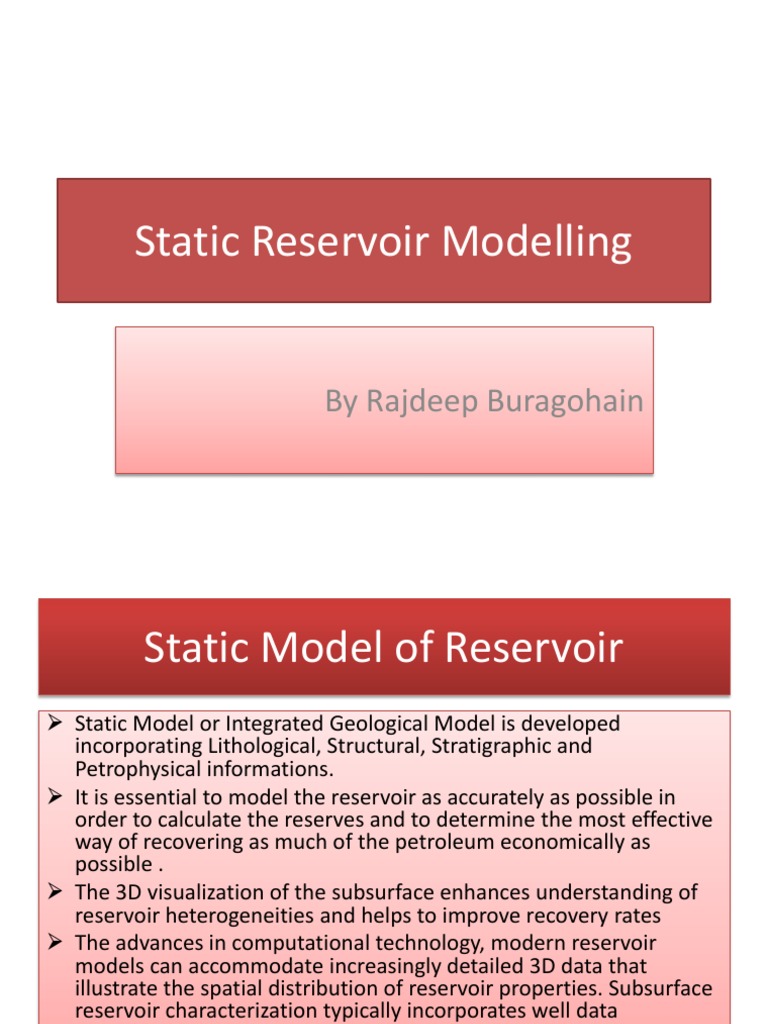 Static Reservoir Modelling Guide | PDF