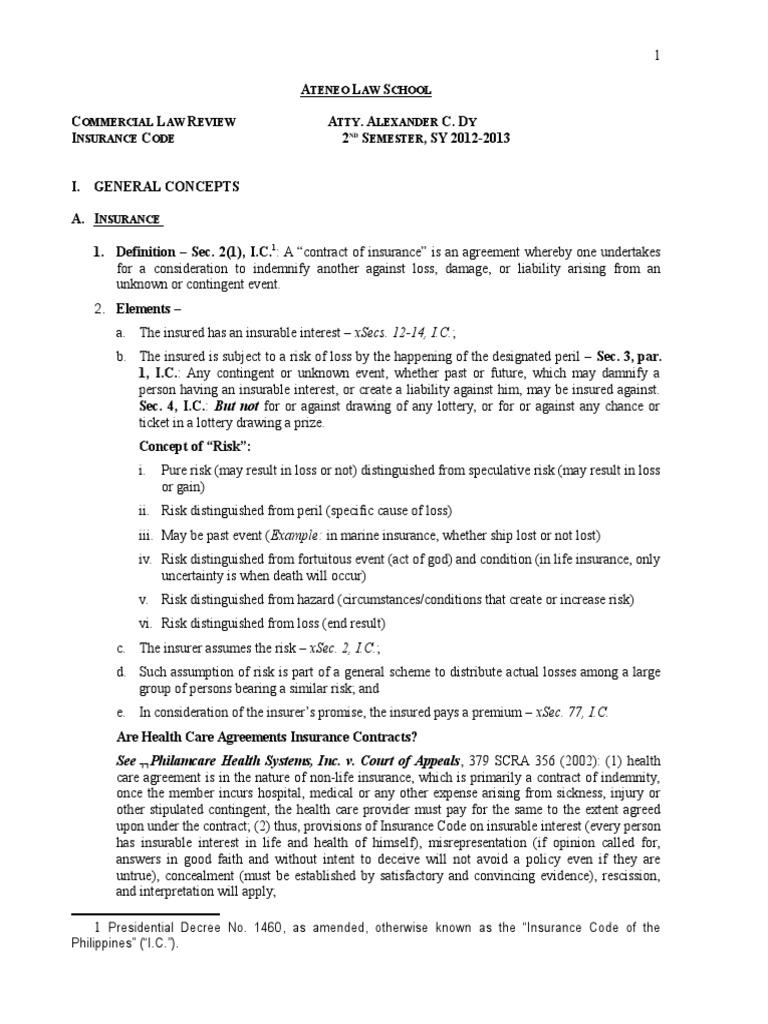 Alex Dy Comm Law Review Outline | PDF | Mortgage Law | Insurance
