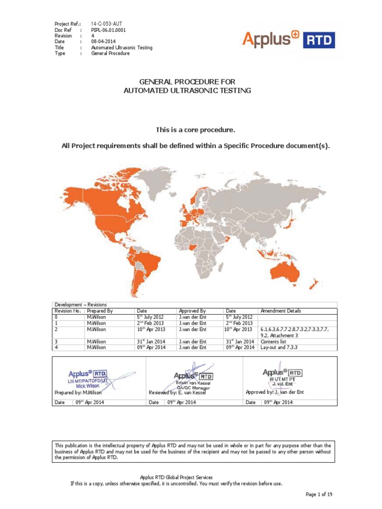General Procedure For AUT | PDF | Calibration | Image Scanner