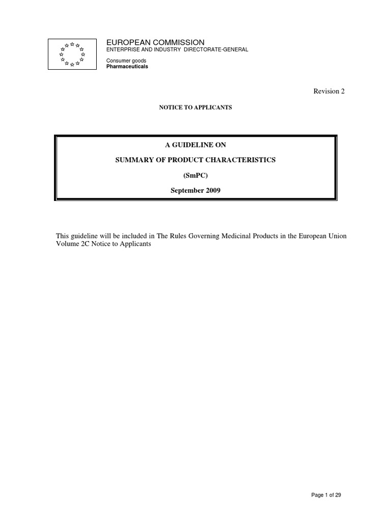 Eu Guidelines On SMPC | PDF | Pharmacovigilance | Adverse Effect