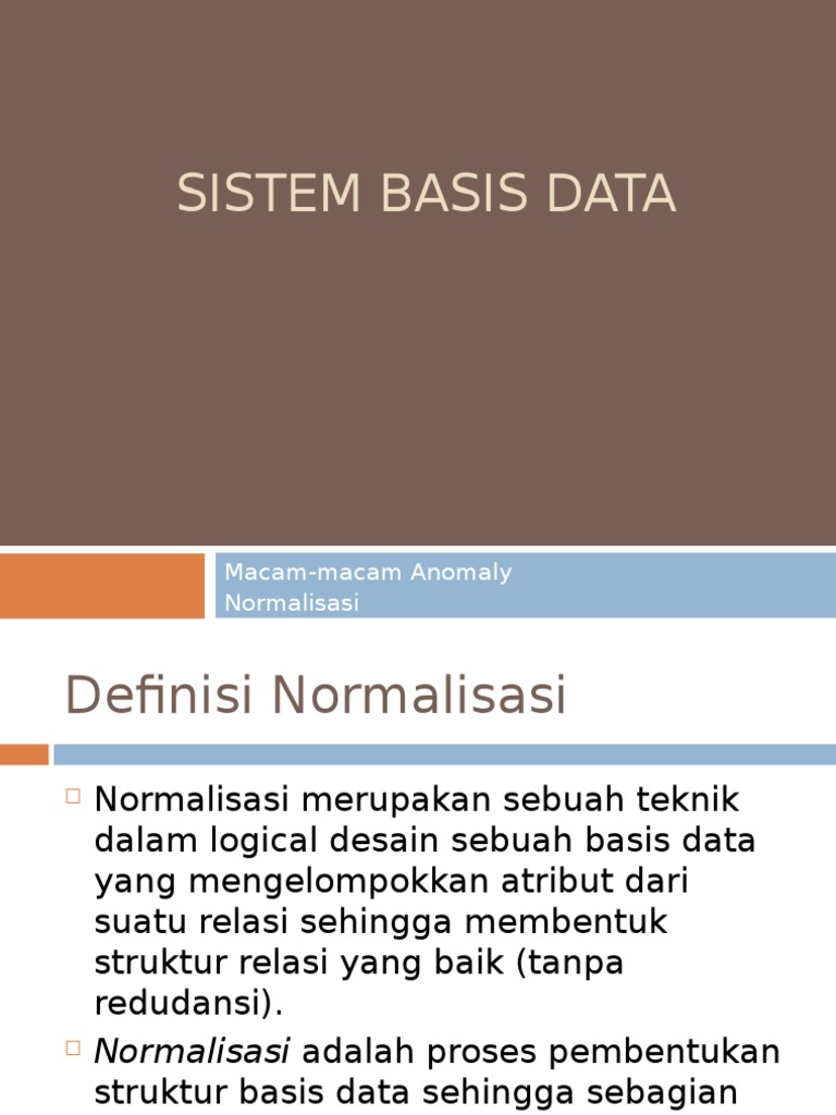 Normalisasi dan Anomaly dalam Basis Data | PDF
