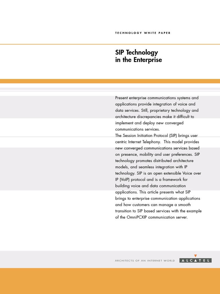 T0212 SIP Technology en | PDF | Session Initiation Protocol | Voice Over Ip