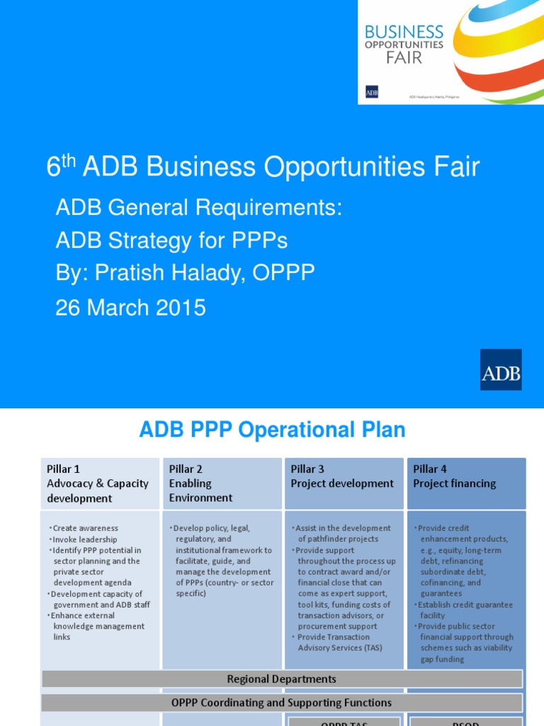 6 ADB Gen Strategy For PPPs by PHalady 20mar2015 | PDF | Public–Private ...