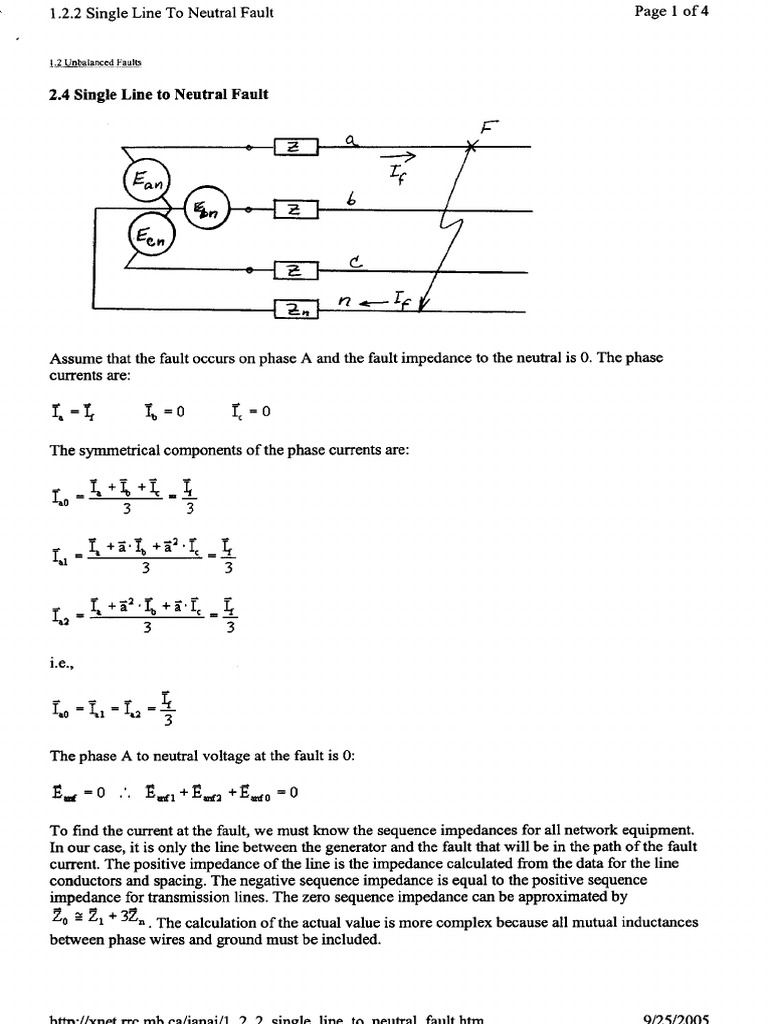 Single Line To Neutral Fault - 1 | PDF | Teaching Methods & Materials ...