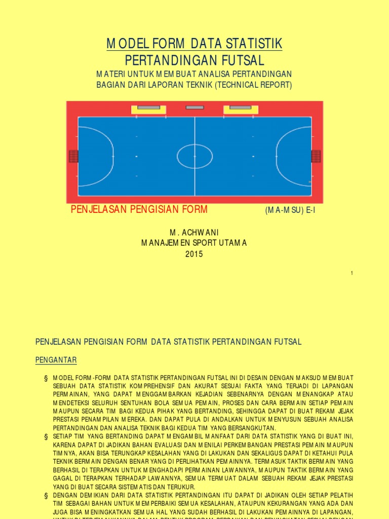 Penjelasan Tentang Contoh Pengisian Form Data Statistik Pertandingan ...