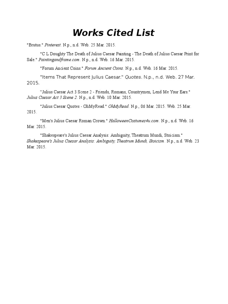 Works Cited List | PDF