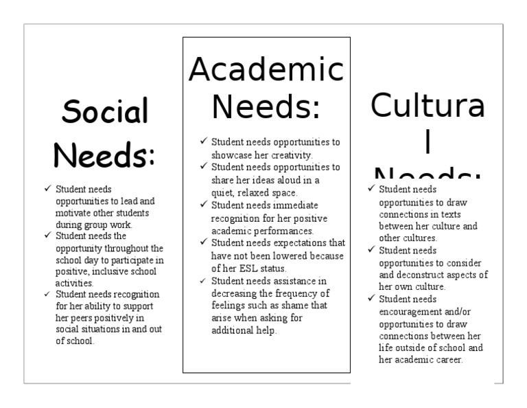 Student Cultural and Social Needs Assessment | PDF | Wellness