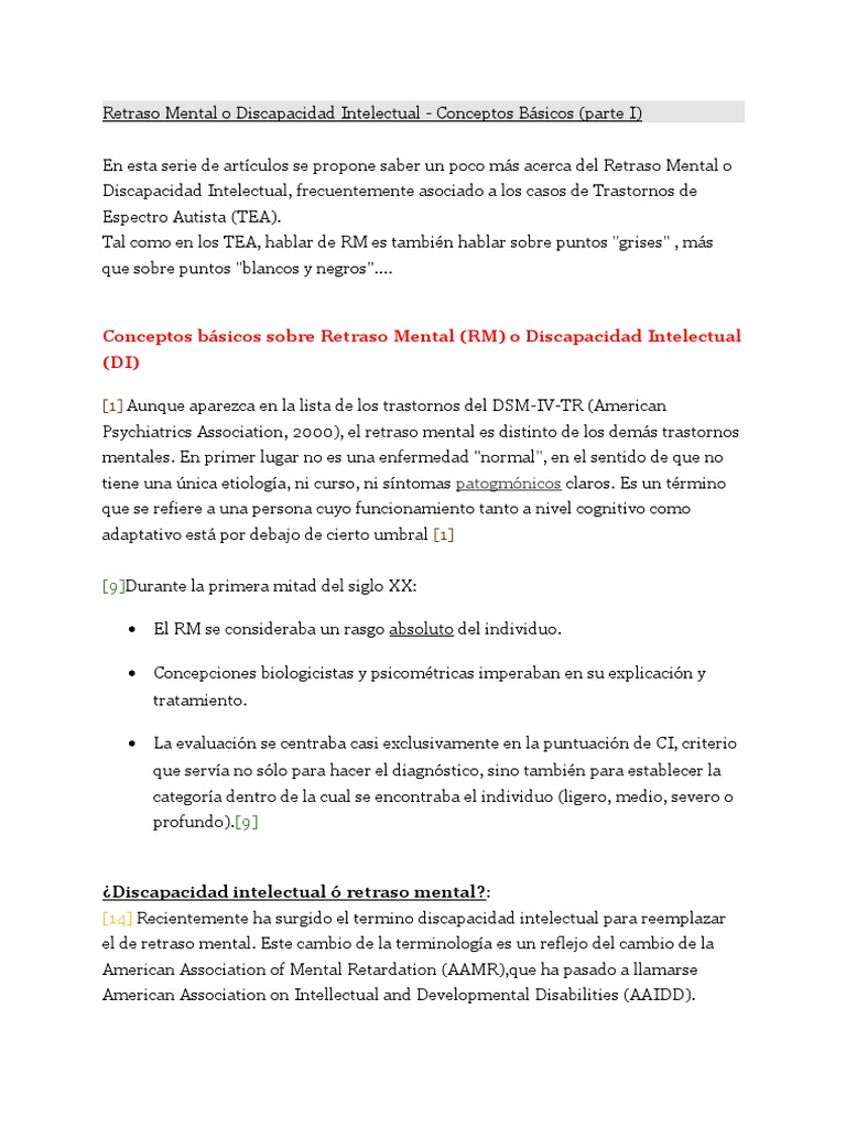 Retraso Mental o Discapacidad Intelectual | PDF | Discapacidad ...