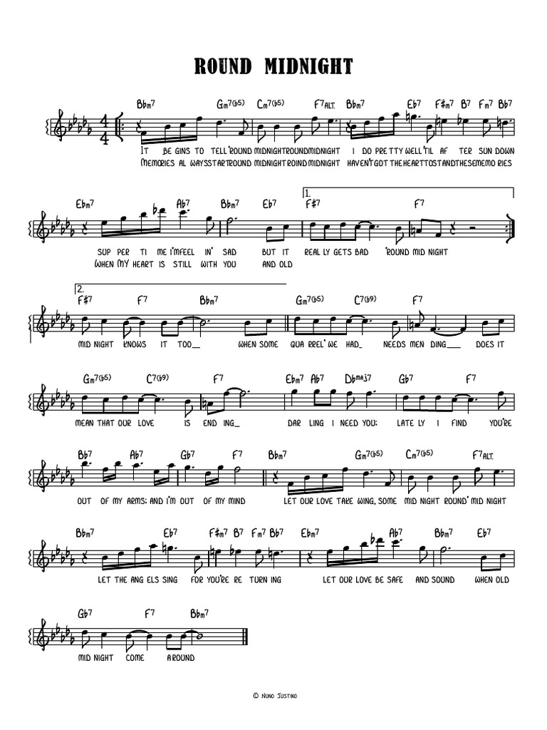 Round Midnight (Thelonious Monk) | PDF