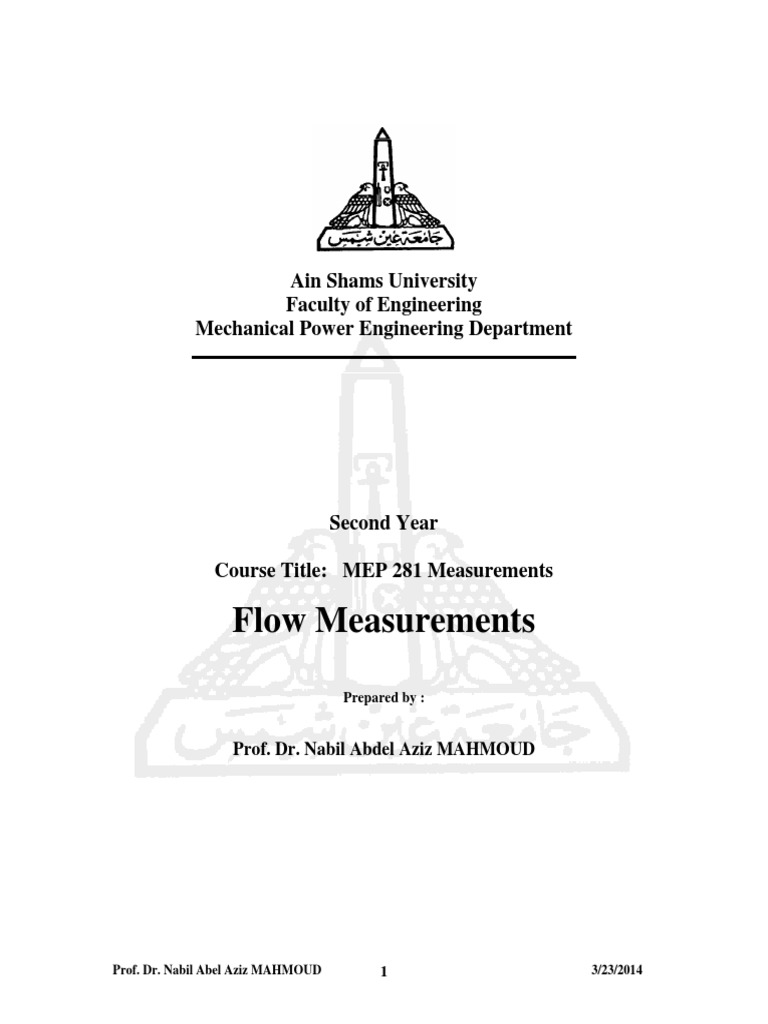 Flow Measurement | PDF | Flow Measurement | Continuum Mechanics