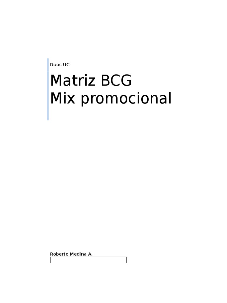 Mix Promocional y Matriz BCG | PDF | Publicidad | Marketing