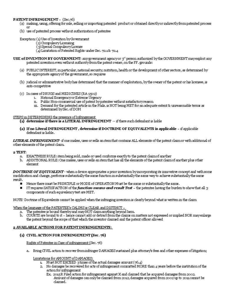 Understanding Patent Infringement Types | PDF | Patent | Patent ...