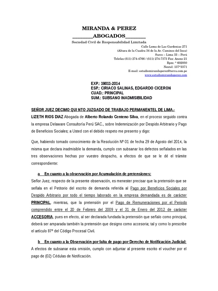 Modelos Demanda Laboral | PDF | Derecho laboral | Liquidación