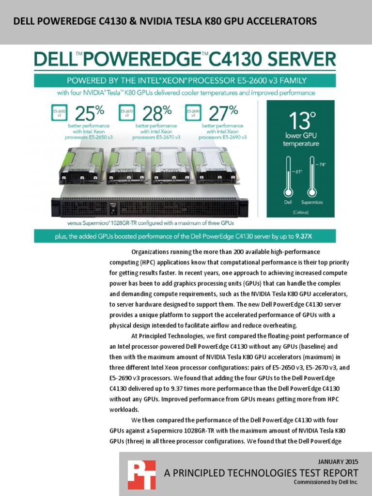 Dell PowerEdge C4130 & NVIDIA Tesla K80 GPU Accelerators | PDF ...