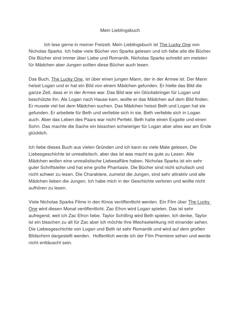 Mein Lieblingsbuch | PDF