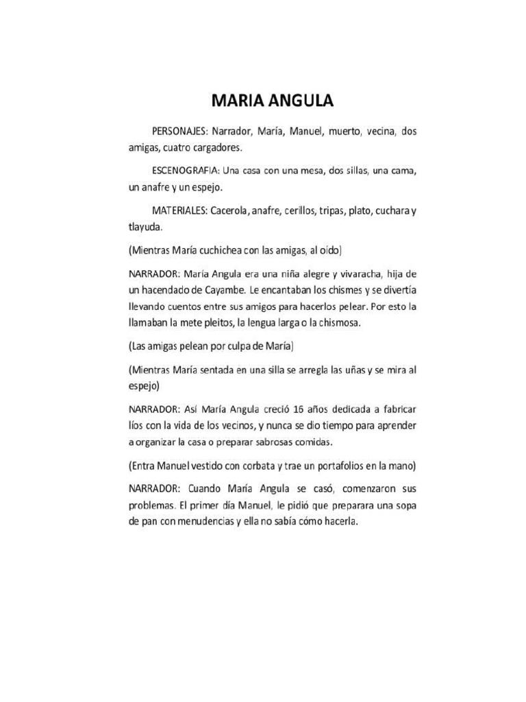 Leyenda de Maria Angula | PDF