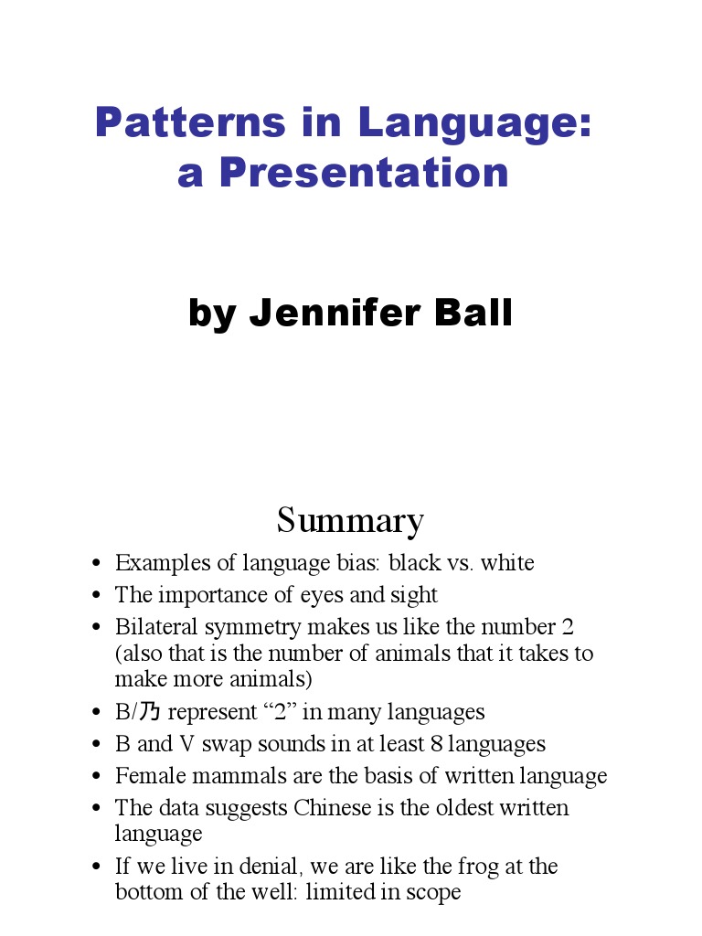 Patterns in Language 1 | PDF | Negro | Symmetry