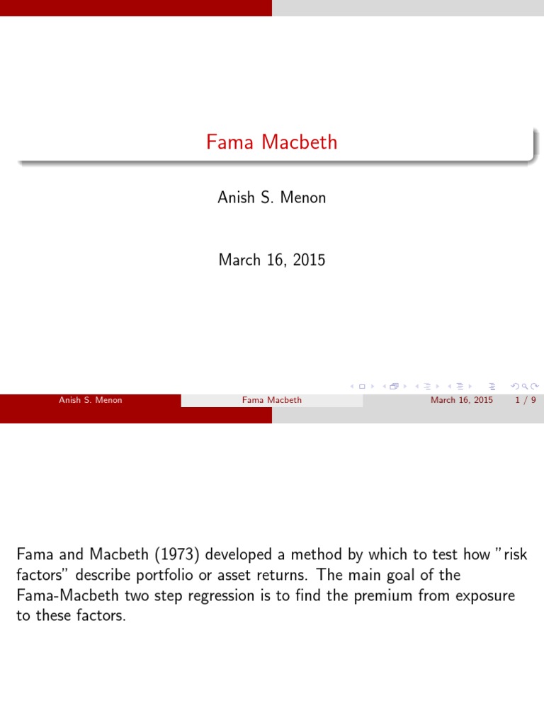 Fama Macbeth | PDF | Standard Error | Errors And Residuals