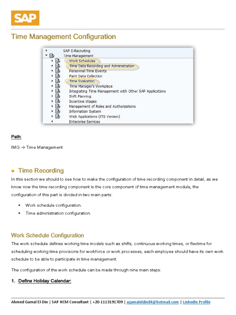 Time Management Configuration in SAP HCM - Sample | PDF