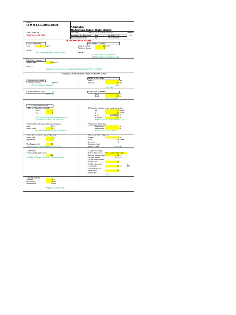 Is 13920 Detailing | PDF | Column | Beam (Structure)