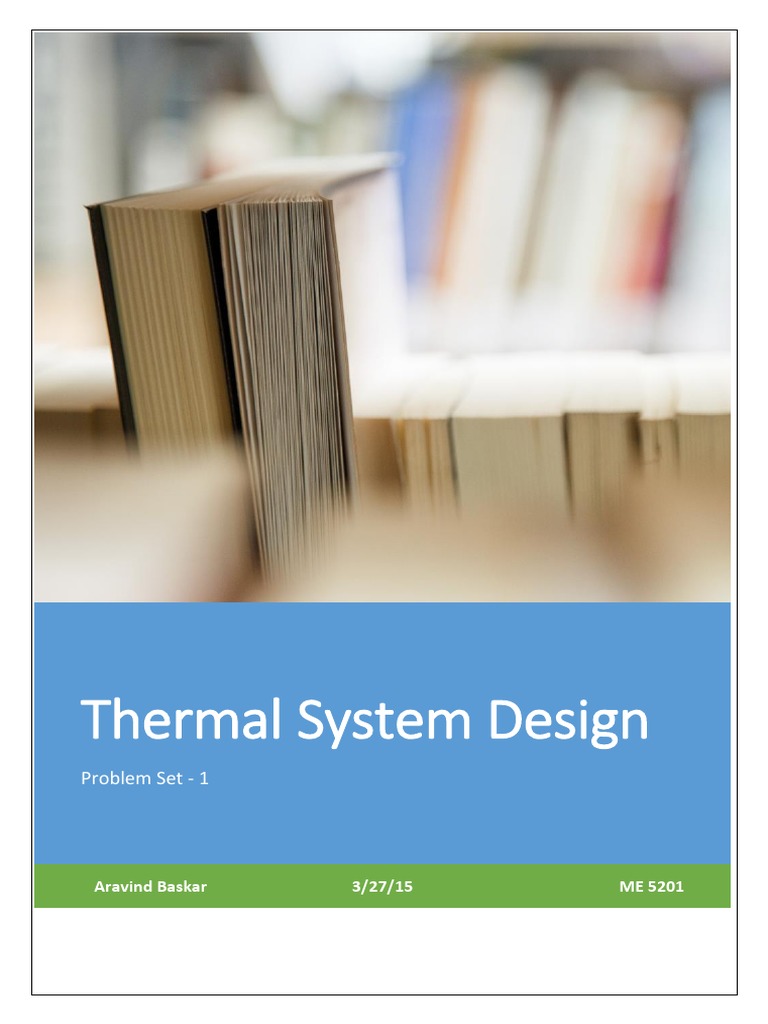 Problem Set - 1 - Thermal System Design | PDF | Teaching Methods ...