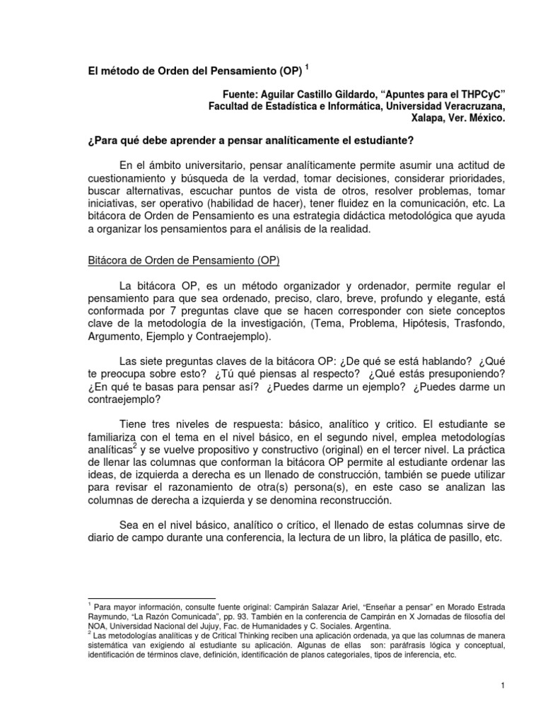 Que Es La Bitacora OP? | PDF | Hipótesis | Argumento