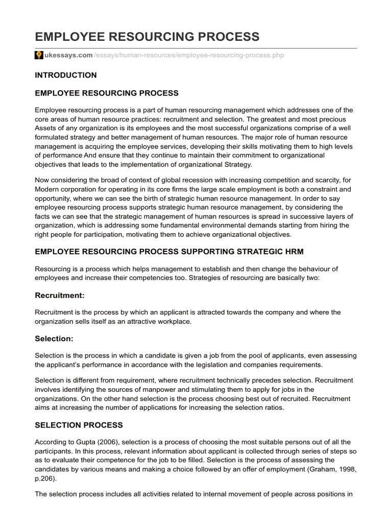 Employee Resourcing Process | PDF | Recruitment | Discrimination