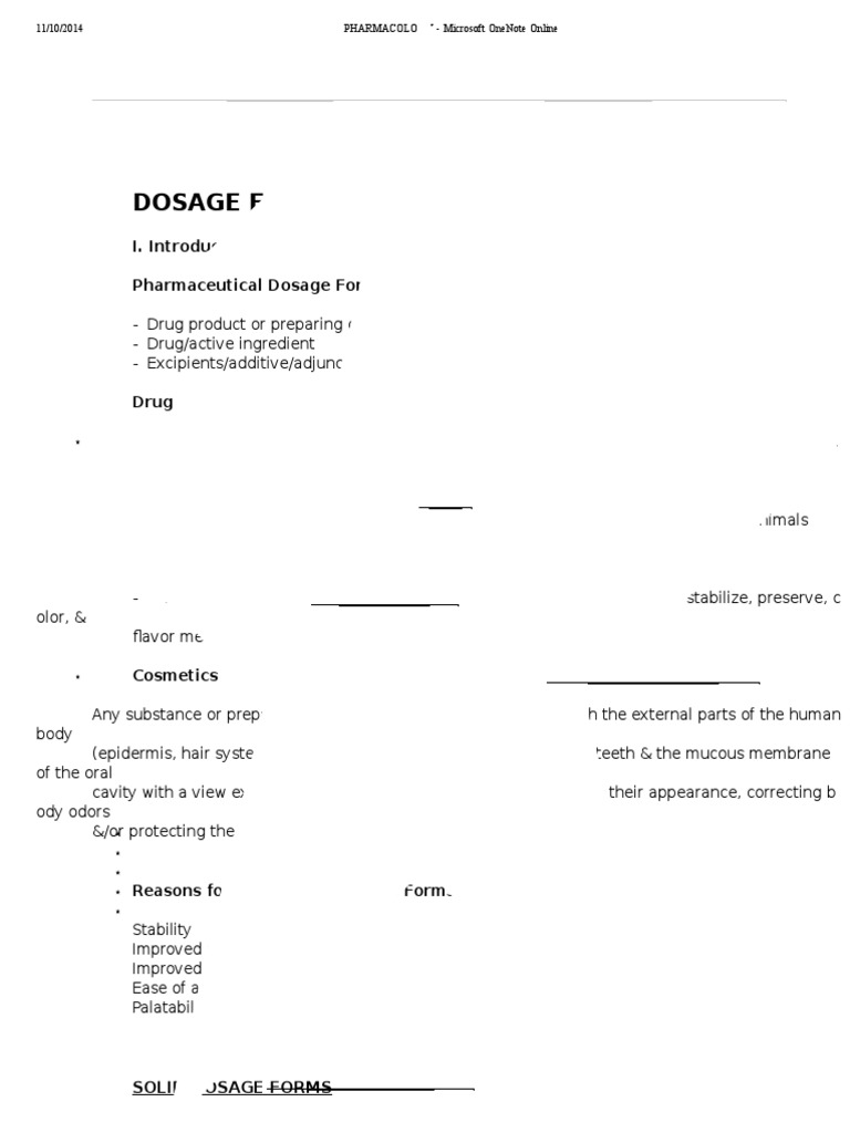 PHARMACOLOGY - Microsoft OneNote Online | PDF | Tablet (Pharmacy ...