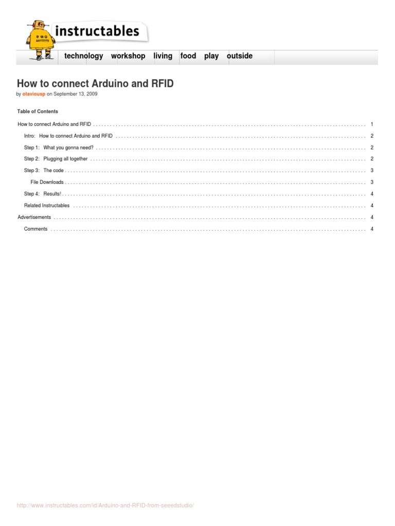 Arduino and RFID From Seeedstudio | PDF | Radio Frequency Identification | Arduino