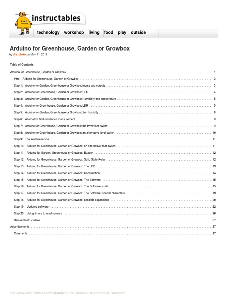 Arduino Greenhouse Automation Guide | PDF | Series And Parallel ...