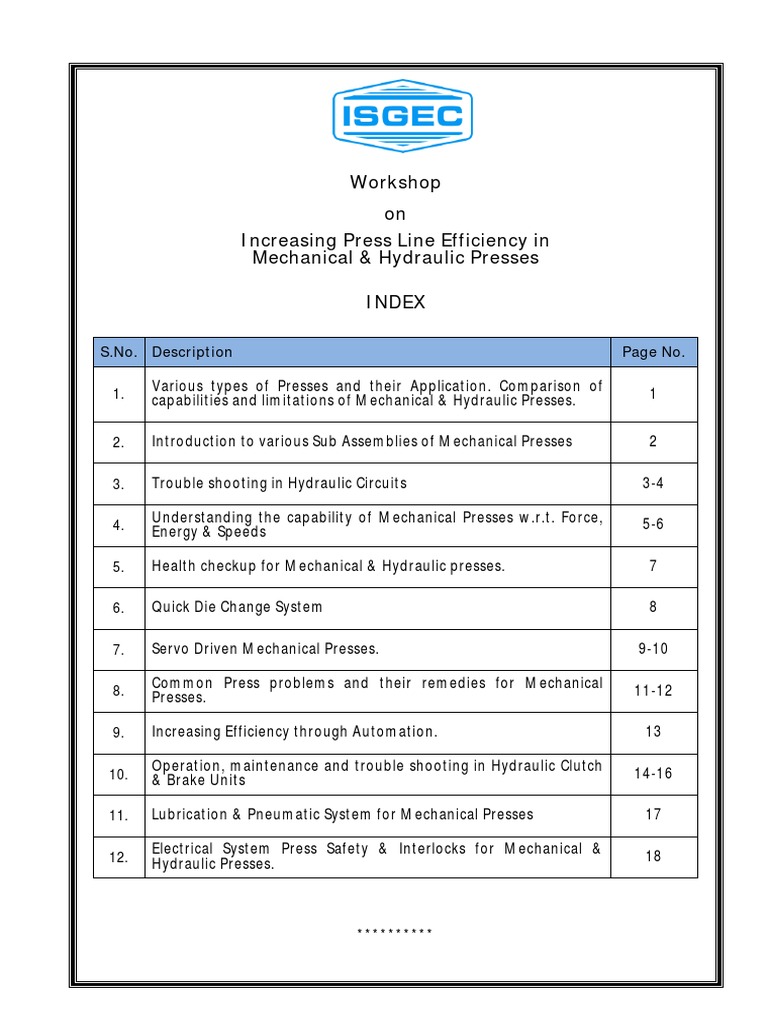 Basics of Hydraulic and Mechanical Press Machine | PDF | Clutch | Machines