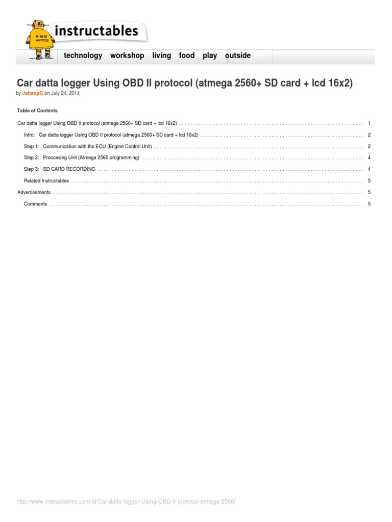 OBD II Car Data Logger Project Guide | PDF | Usb | Electronic Engineering