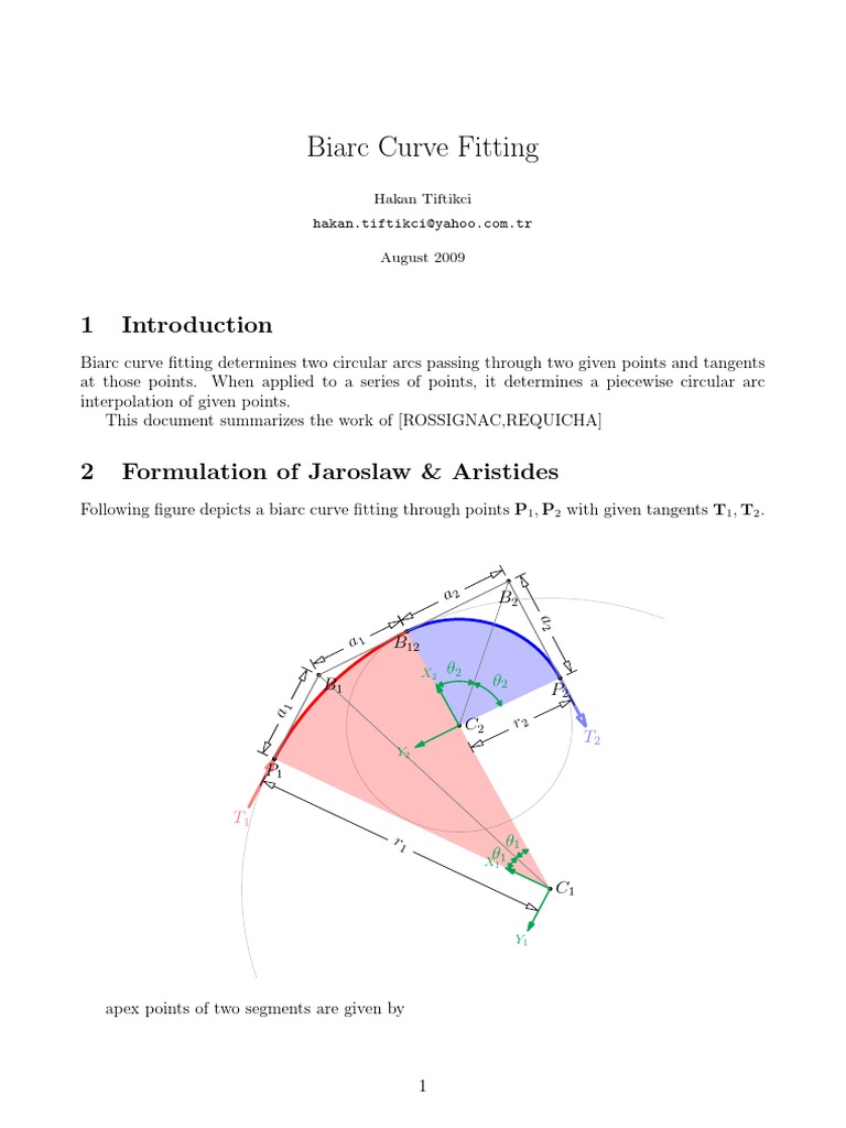 Bi Arc Curve Fitting 2 | PDF | Trigonometric Functions | Sine