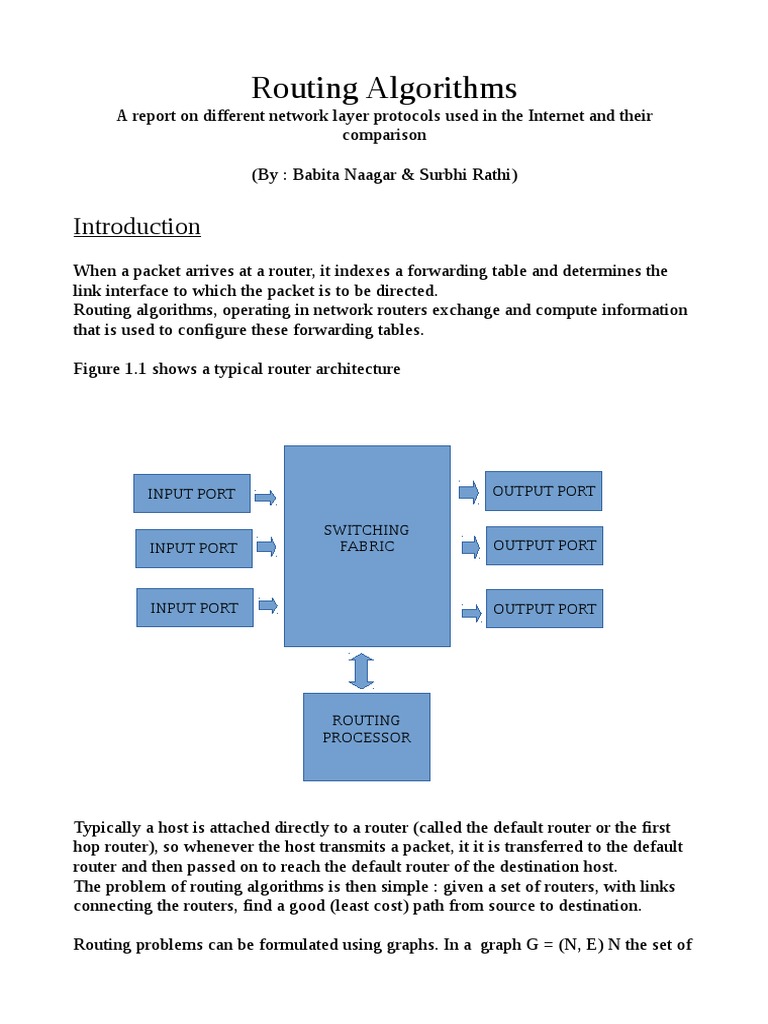 Routing Algorithms Pdf Routing Router Computing