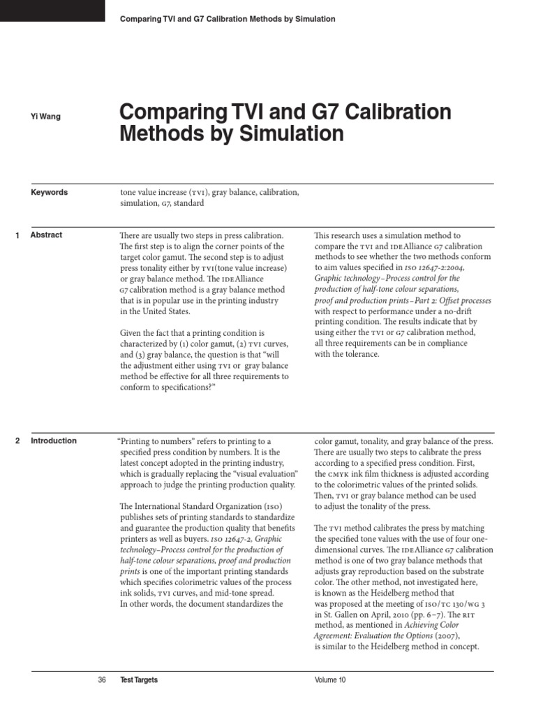 Color Expert Compering TVI Vs G7 | PDF | Calibration | Printing