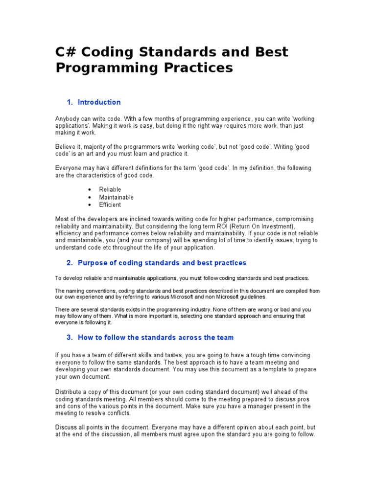 Coding Standards Pdf Class Computer Programming String