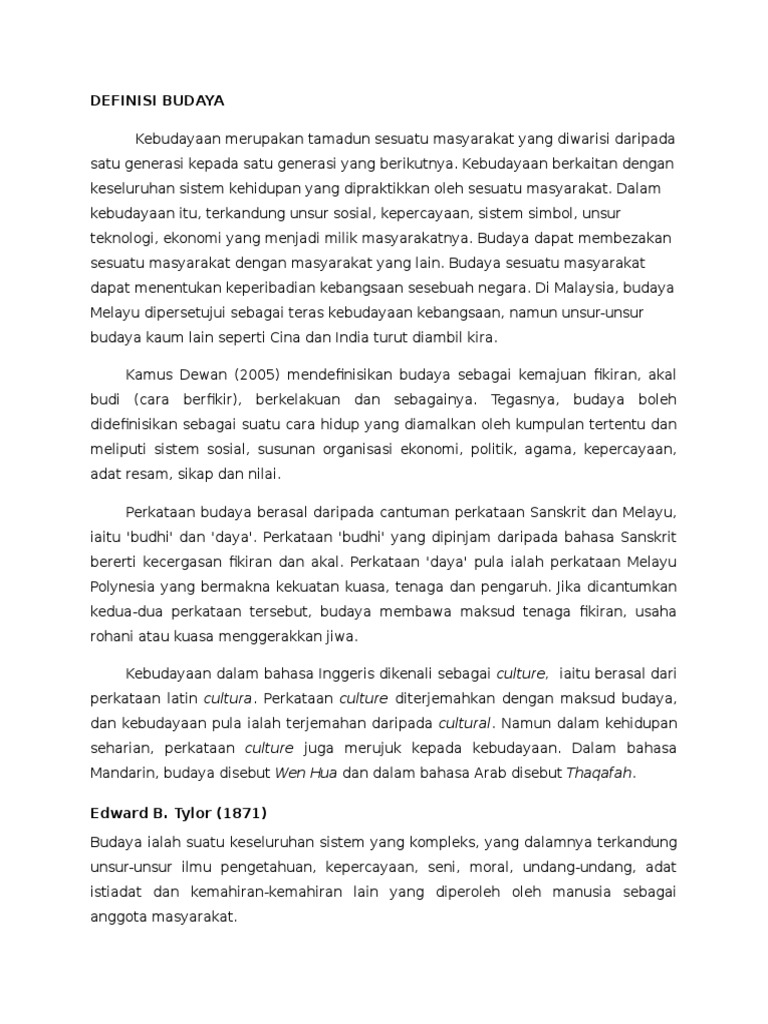 Definisi Budaya | PDF