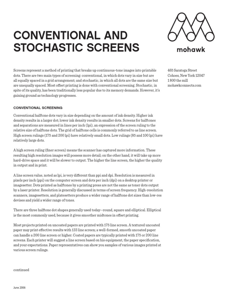Conventional and Stochastic Screens | PDF | Imaging | Graphic Design