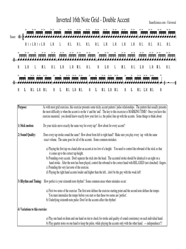 16th Note Grid Double Accent Inverted | PDF