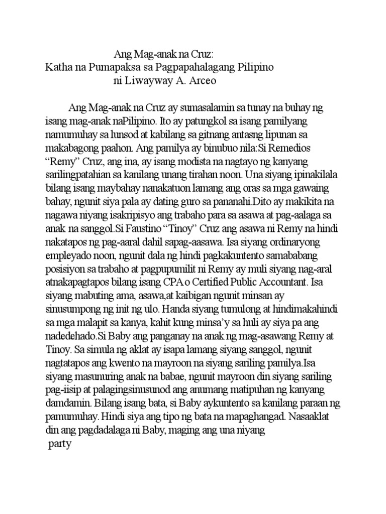 Ang Mag Anak Na Cruz 1 | PDF