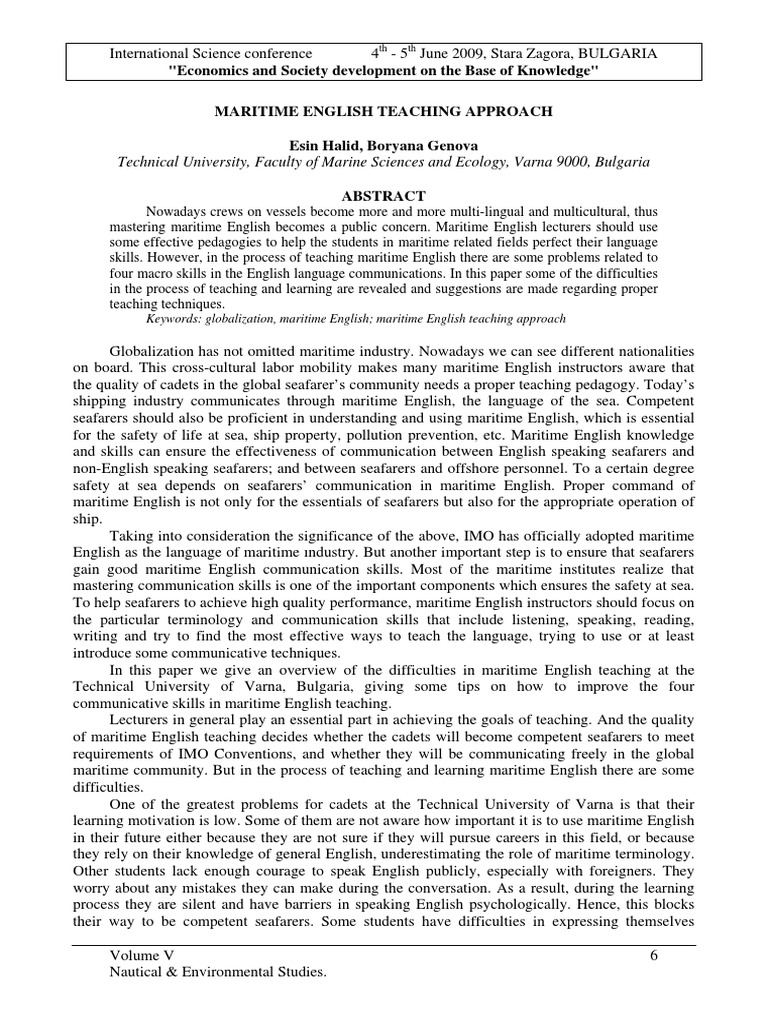 Maritime English Teaching | PDF | English Language | Vocabulary