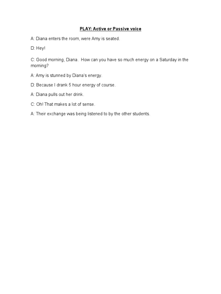 Passive Voice in Dialogue Play | PDF | Language Arts & Discipline