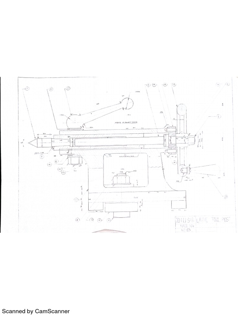 Lathe Tailstock Machine Drawing | PDF