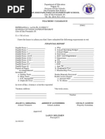 Sample Deped Teachers Clearance | PDF | Firearm Laws | Law