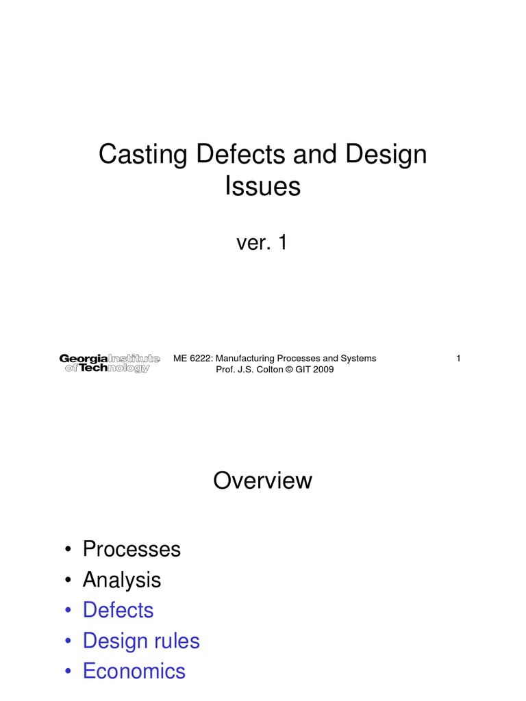 Casting Defects | PDF | Casting (Metalworking) | Materials Science