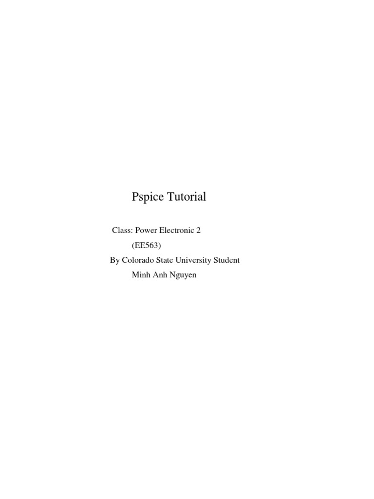 Pspice Tutorial | Download Free PDF | Spice | Electrical Network